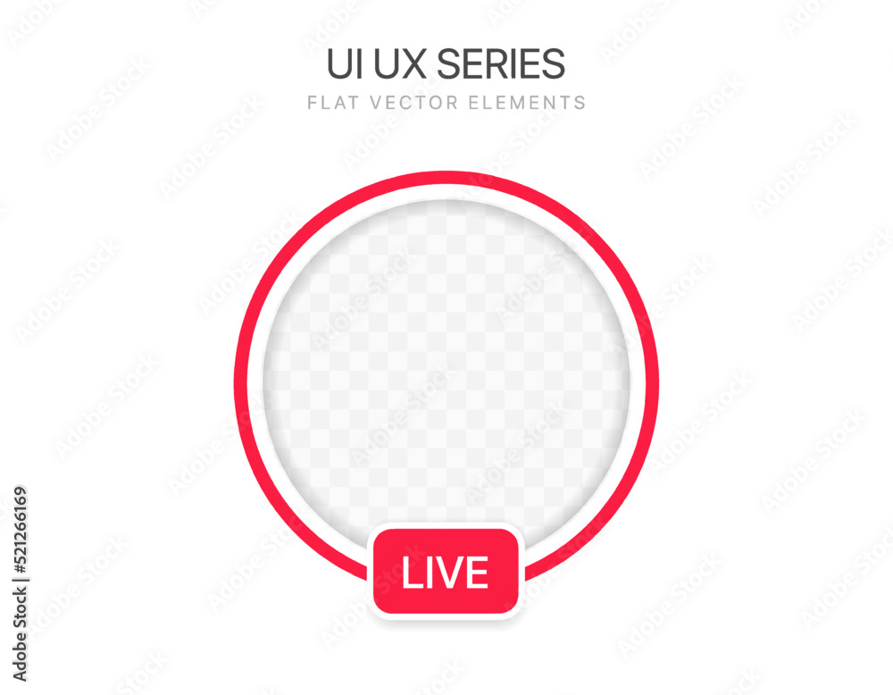 Profile live circle interface symbol. Social media stream circle ...