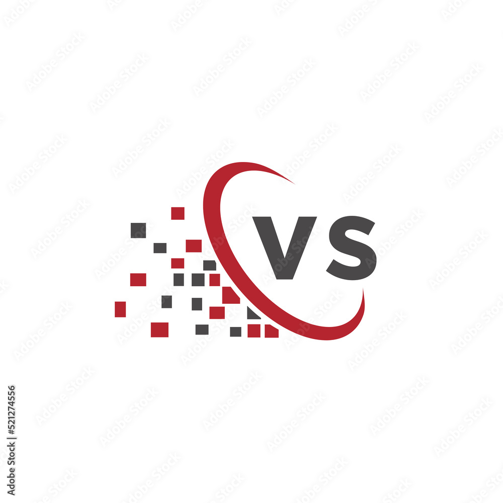 Letters Initial VS Logo Icon Design Elements Vector for technology ...