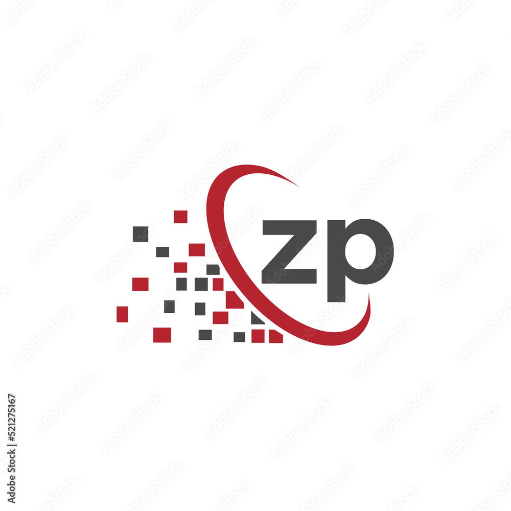 Letters Initial ZP Logo Icon Design Elements Vector for technology ...