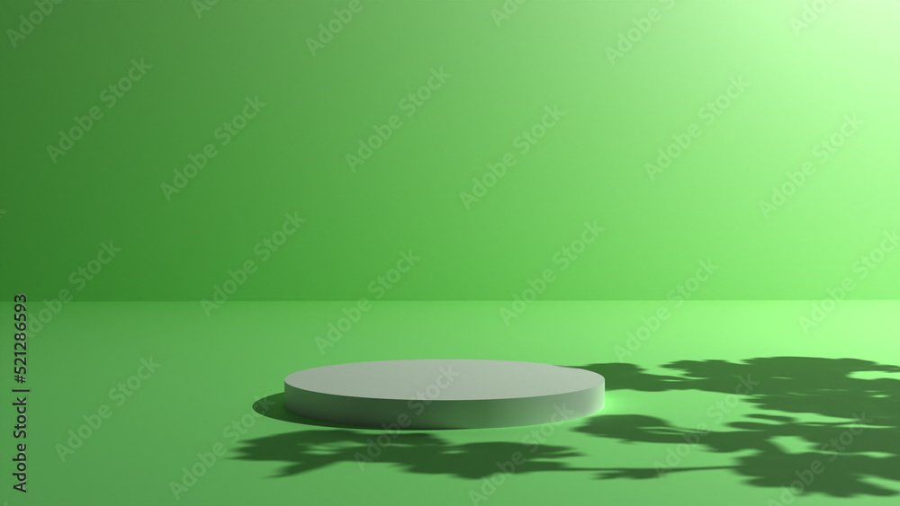 light green 3d render product podium backdrop, natural product showcase ...