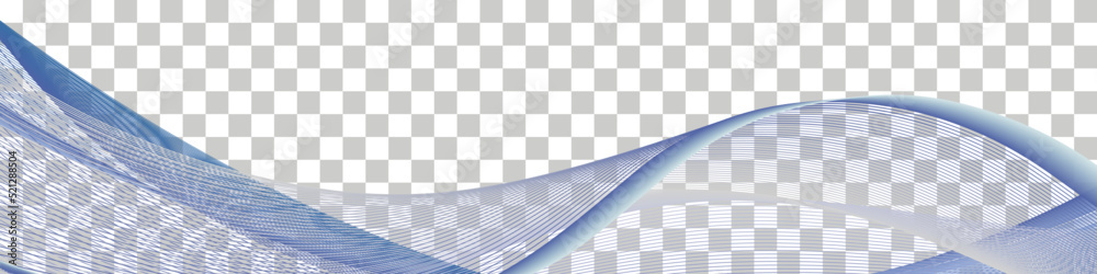 Blue wave swirl border, flowing twisted lines, sea water, air wind veil ...