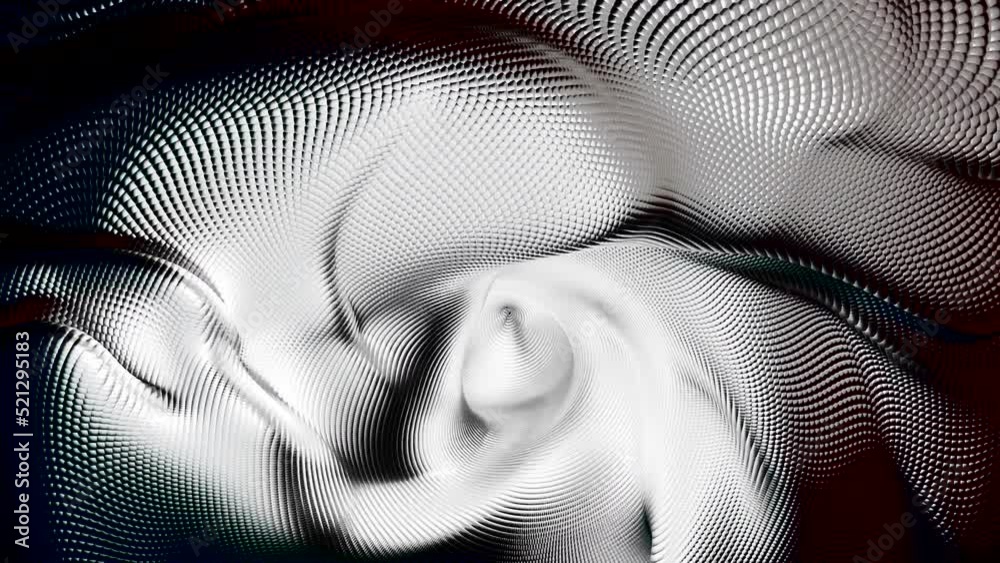 Liquid structure moves in waves from points. Design. Abstract 3d ...
