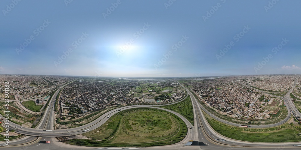 Densely populated town and a beautifully made A 360-degree view of a ...