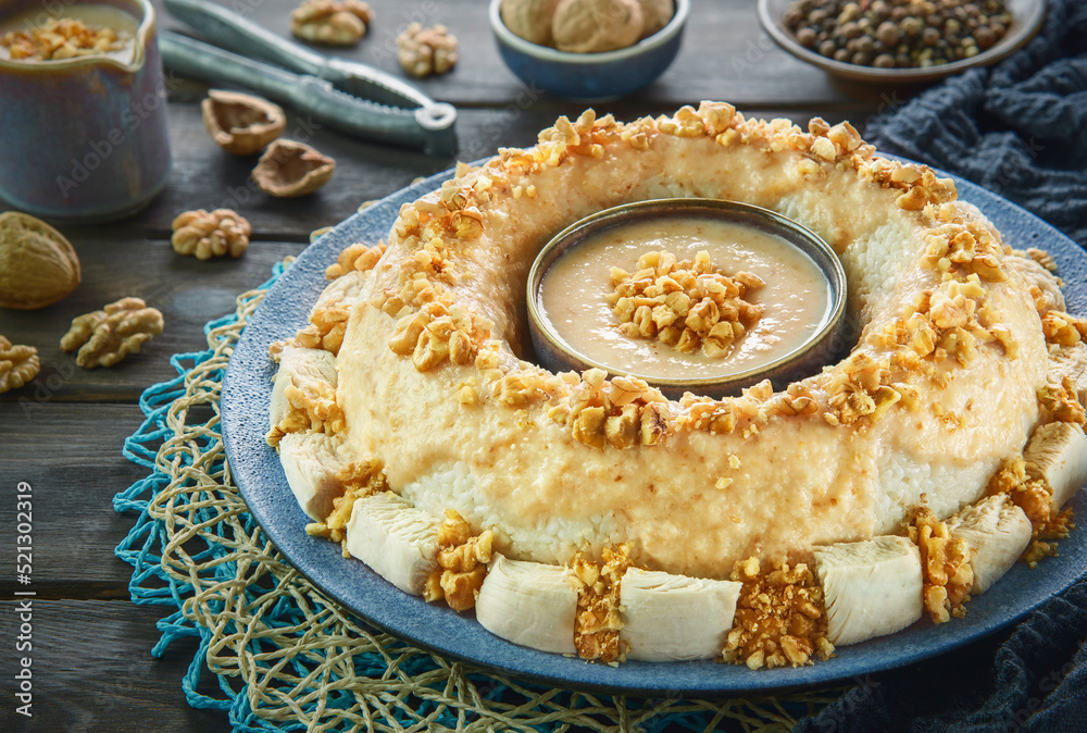 Arabic Cuisine: Circassian Chicken or Chicken Sharkaseya. It is a very ...