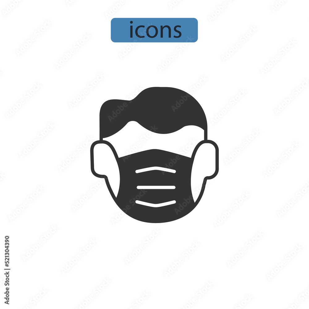 respirator mask icons symbol vector elements for infographic web Stock ...