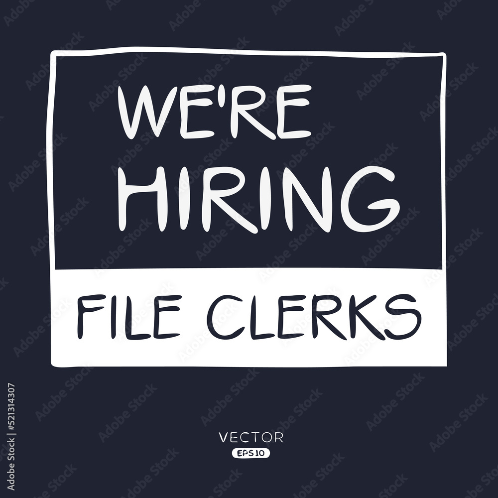 We are hiring (File Clerks), vector illustration. Stock Vector | Adobe ...