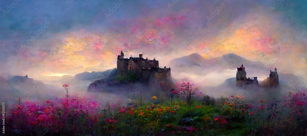 Explore imaginative Scottish castles and ruins in dreamy surrealism ...