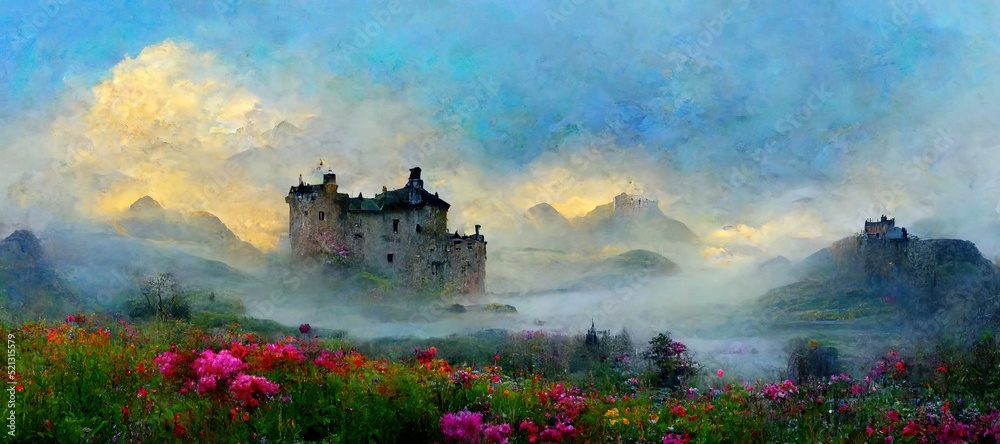 Explore imaginative Scottish castles and ruins in dreamy surrealism ...