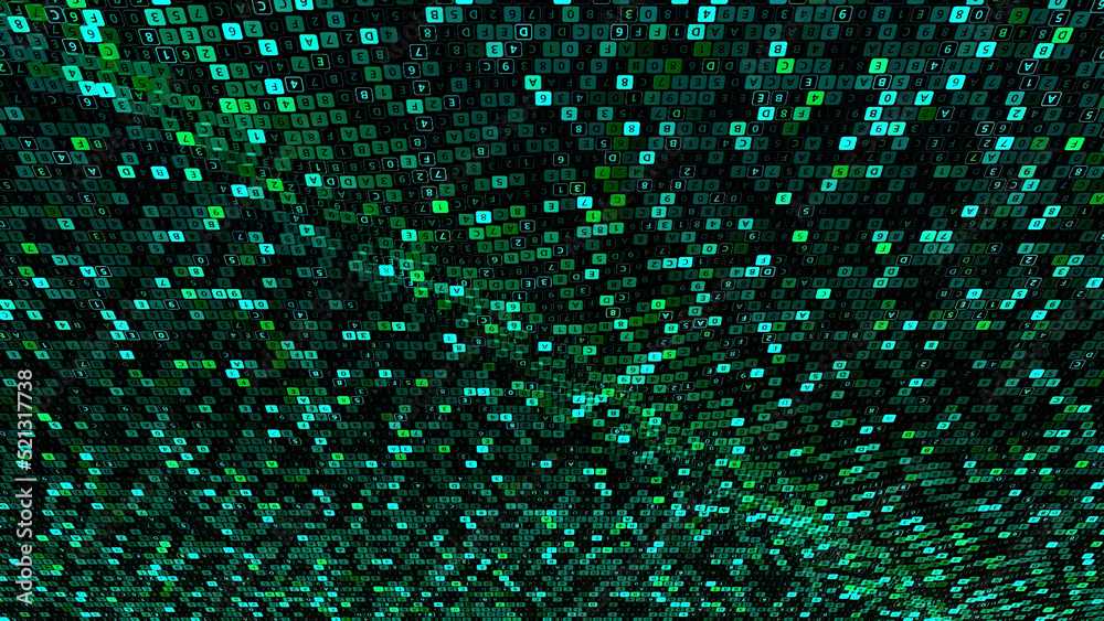 Abstract colorful transforming and waving data canvas, concept of ...