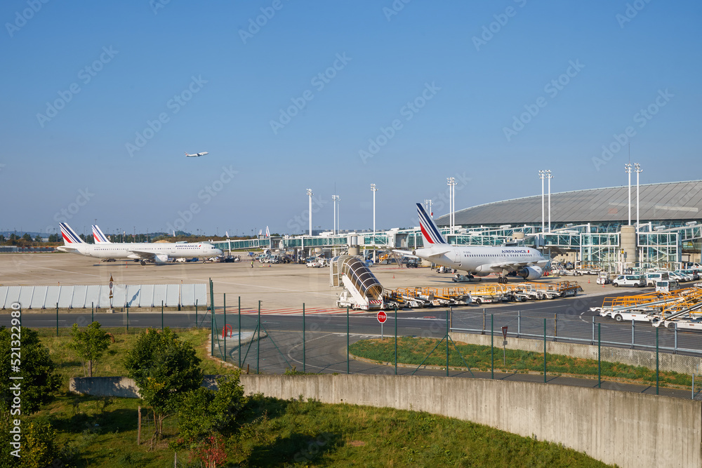 PARIS, FRANCE - CIRCA SEPTEMBER, 2014: Air France passenger aircrafts ...