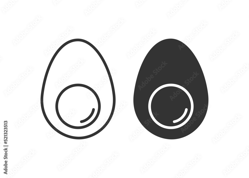 Chopped boiled egg icon. Food symbol. Sign diet nutrition vector. Stock ...