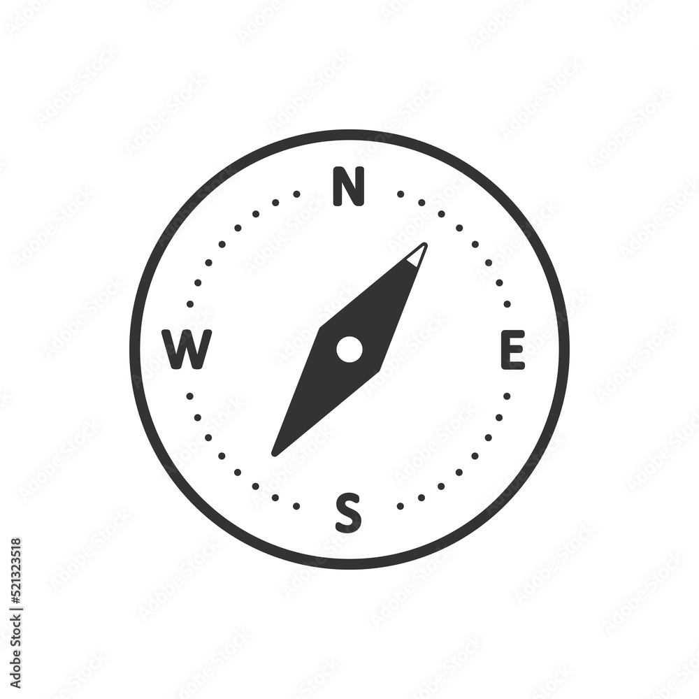 Compass icon. Navigation symbol. Sign travel map vector. Stock Vector ...