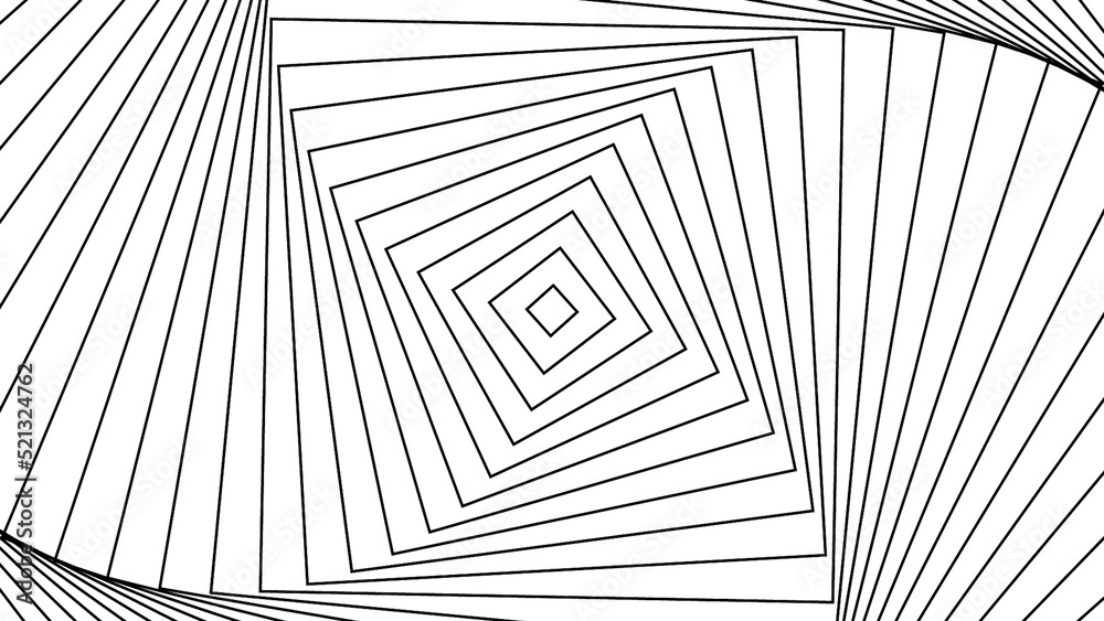 Abstract Hypnotic Optical Illusion Of Rotating Squares Seamless Loop Motion Spinning