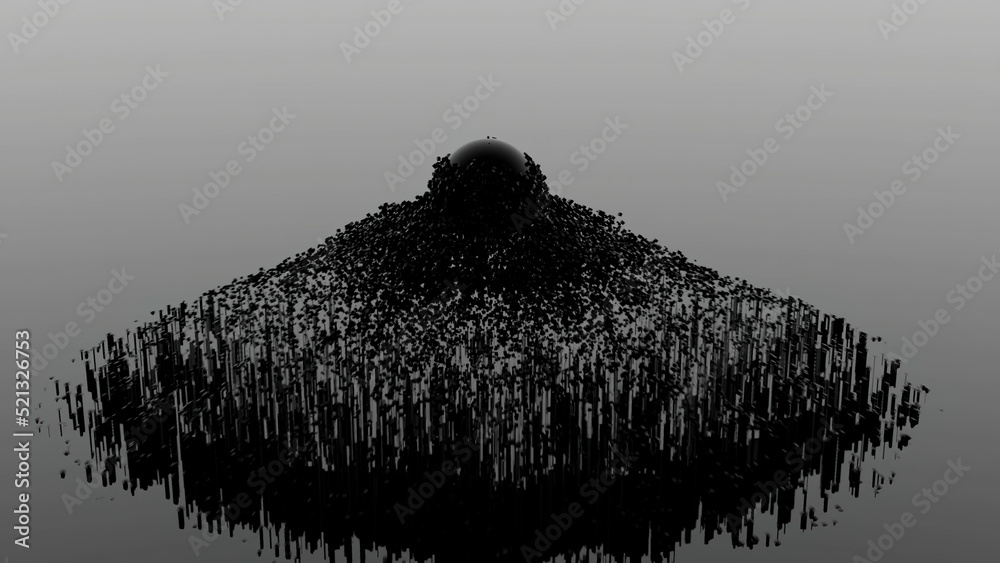 Flying through futuristic shadowy alien cube tunnel, seamless loop ...