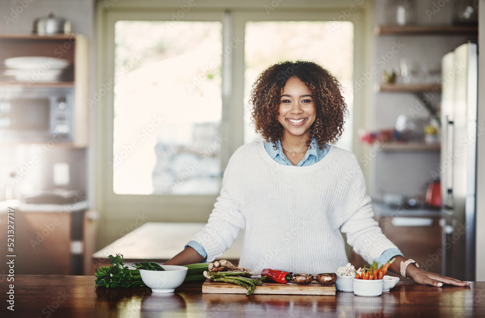 Health, wellness and food of a healthy lifestyle, portrait of happy ...