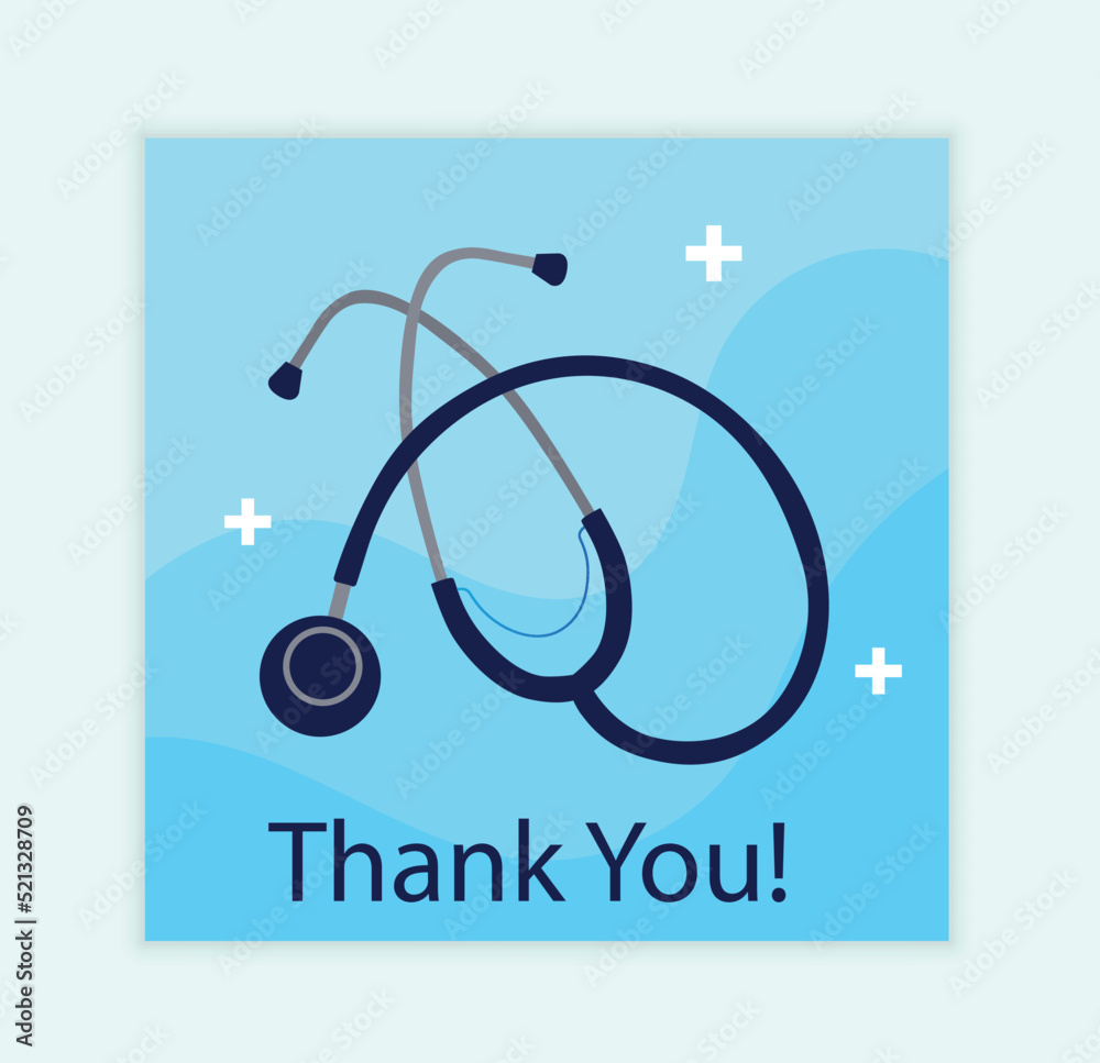 Vektorová grafika „Thank you cover. Medical stethoscope for diagnosis ...