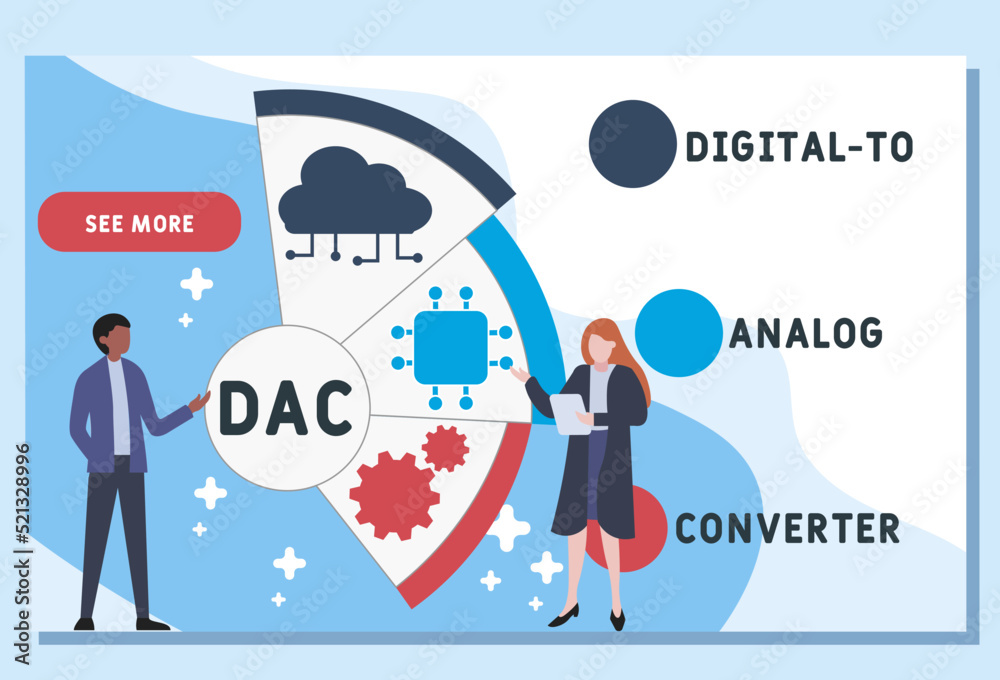 DAC - Digital-to-Analog Converter acronym. business concept background ...