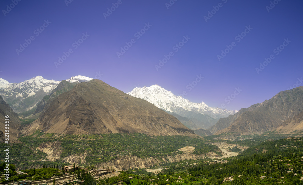 Hunza Valley Road and gorgeous mountains of the North Pakistan Stock ...