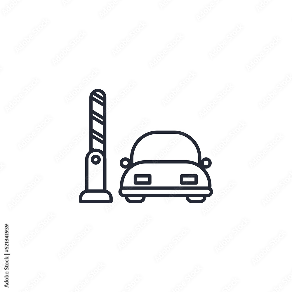 Vector sign of the automatic car barrier symbol is isolated on a white ...
