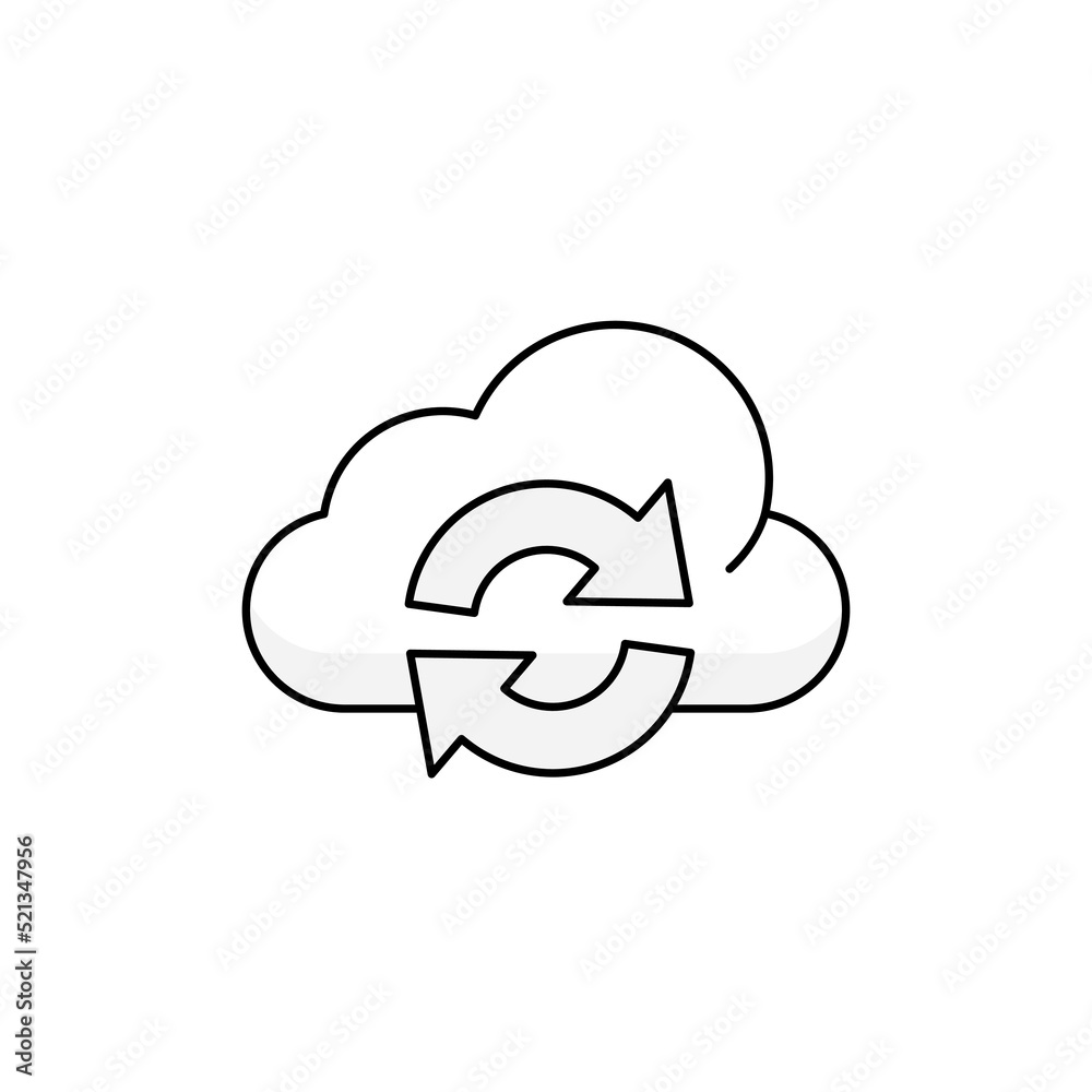 Cloud computing concept clip art. Data update or synchronization ...