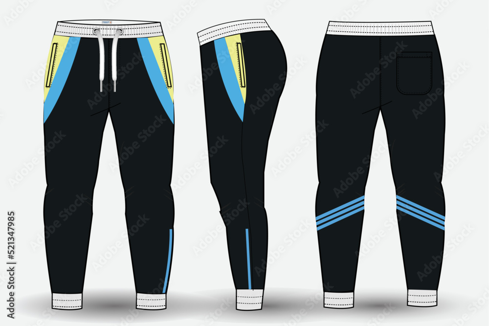 Trouser design template for technical fashion illustration and trousers ...