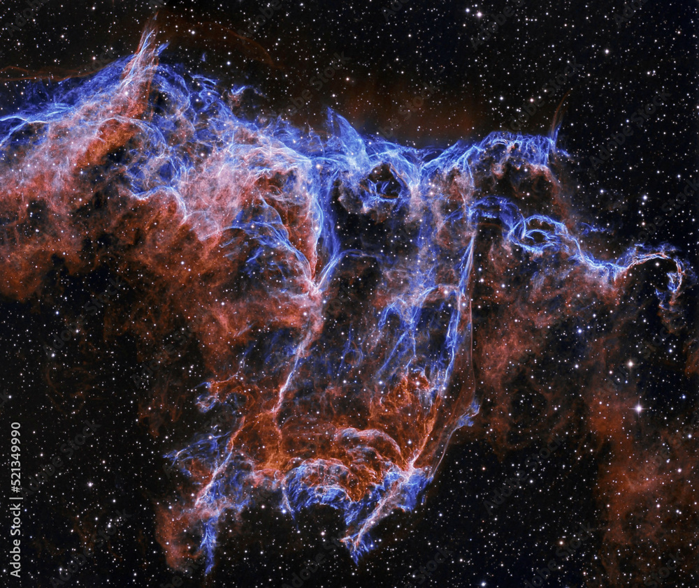 The Bat Nebula NGC 6995 part of the Veil Nebula in Cygnus constellation ...