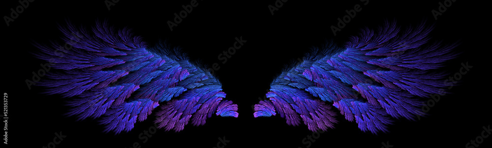 Blue abstract bird wings illustration Stock Illustration | Adobe Stock