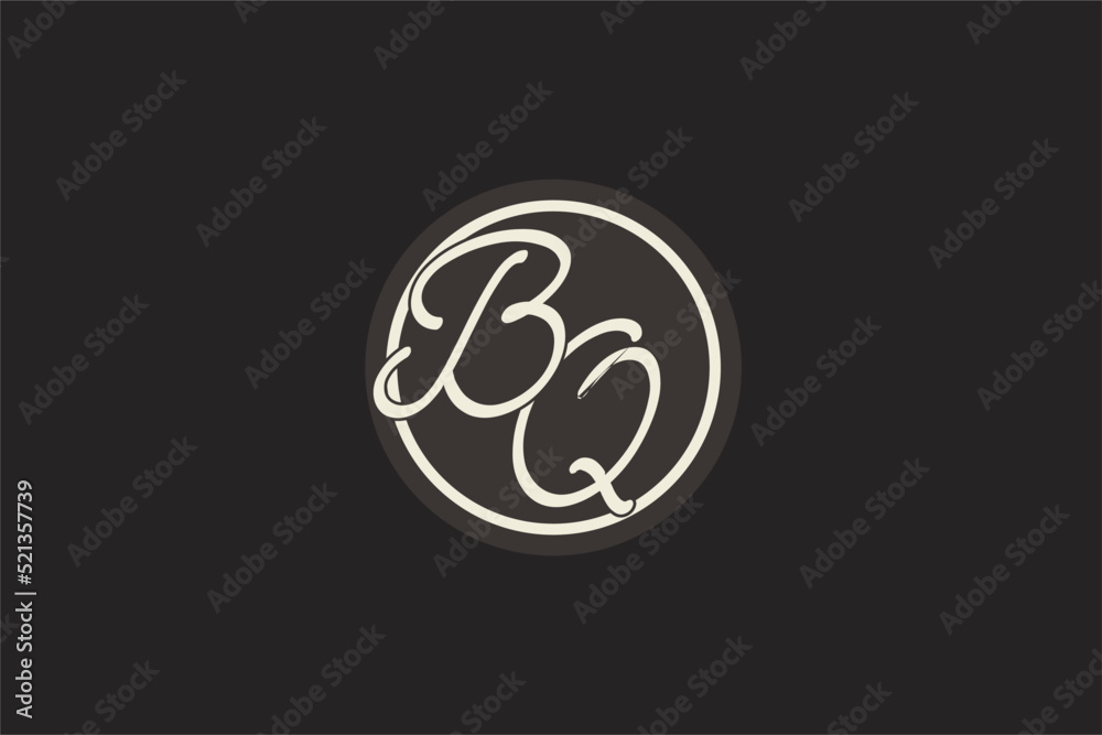 Initial letter BQ monogram logo with simple and creative cirle line design ideas Stock Vector ...