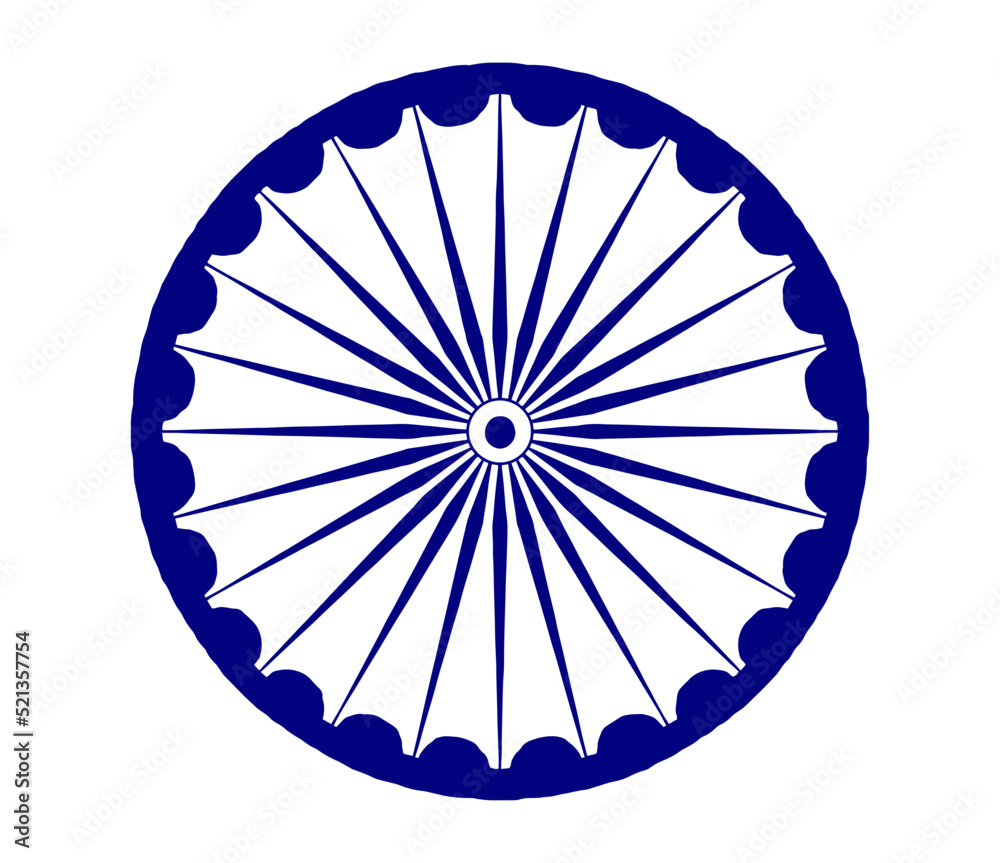 Happy Independence Day Hand Drawn Ashoka Chakra wheel Vector ...