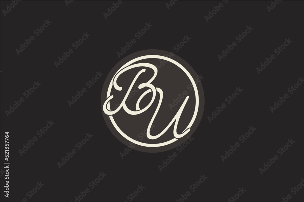Initial letter BU monogram logo with simple and creative cirle line ...