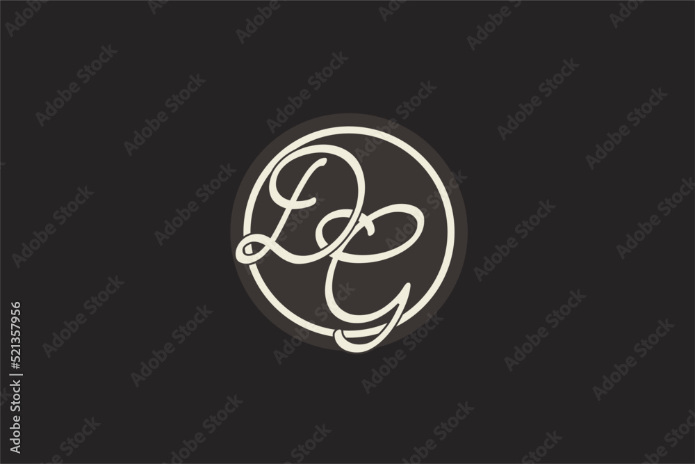 Initial letter DG monogram logo with simple and creative cirle line ...