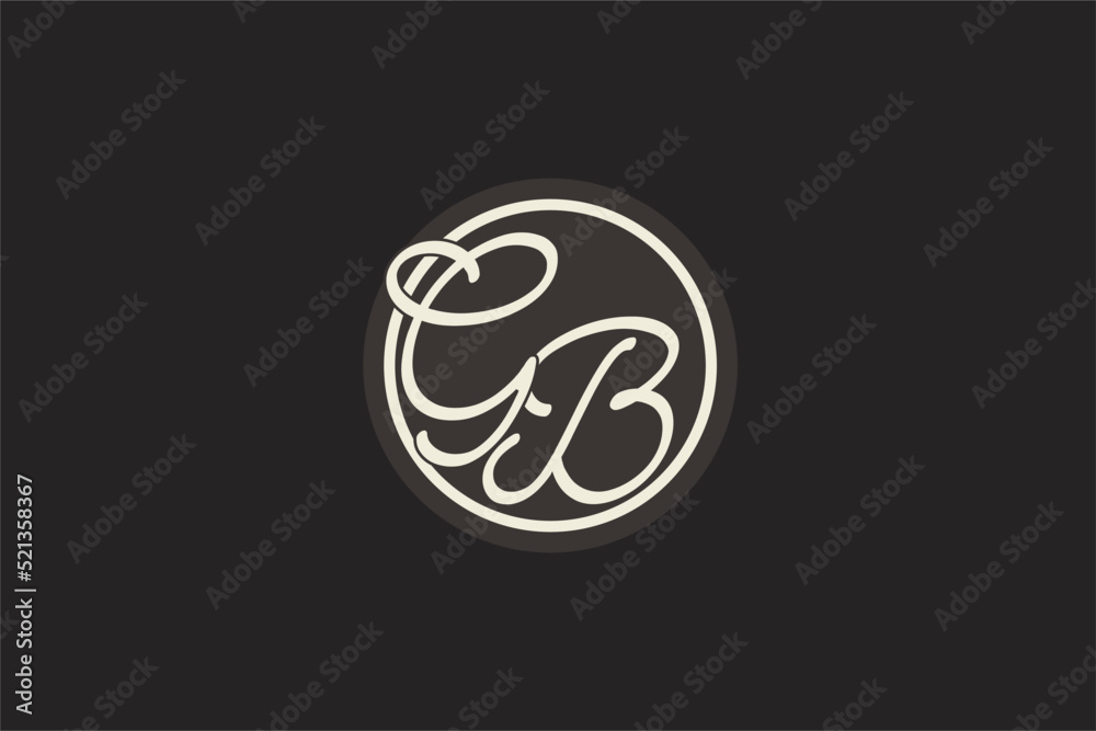 Initial letter GB monogram logo with simple and creative cirle line ...