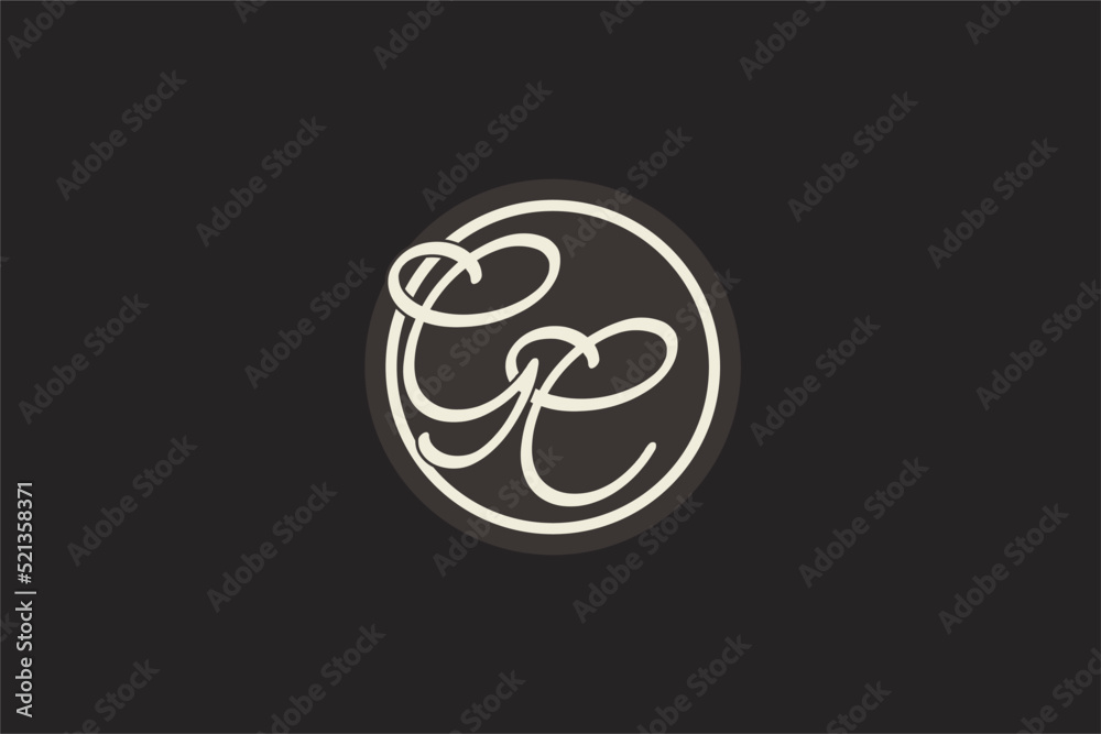 Initial letter GC monogram logo with simple and creative cirle line ...