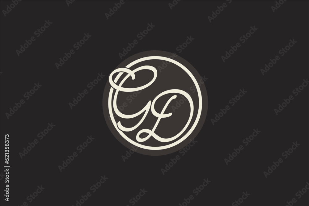 Initial letter GD monogram logo with simple and creative cirle line ...
