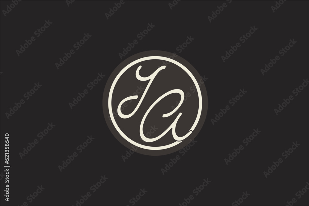 Initial letter IA monogram logo with simple and creative cirle line ...