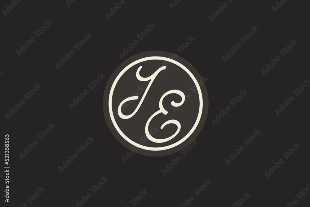 Initial letter IE monogram logo with simple and creative cirle line design ideas Stock ...