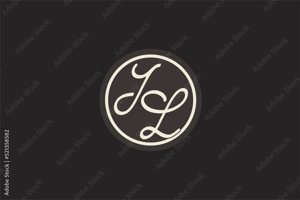Initial letter IL monogram logo with simple and creative cirle line ...