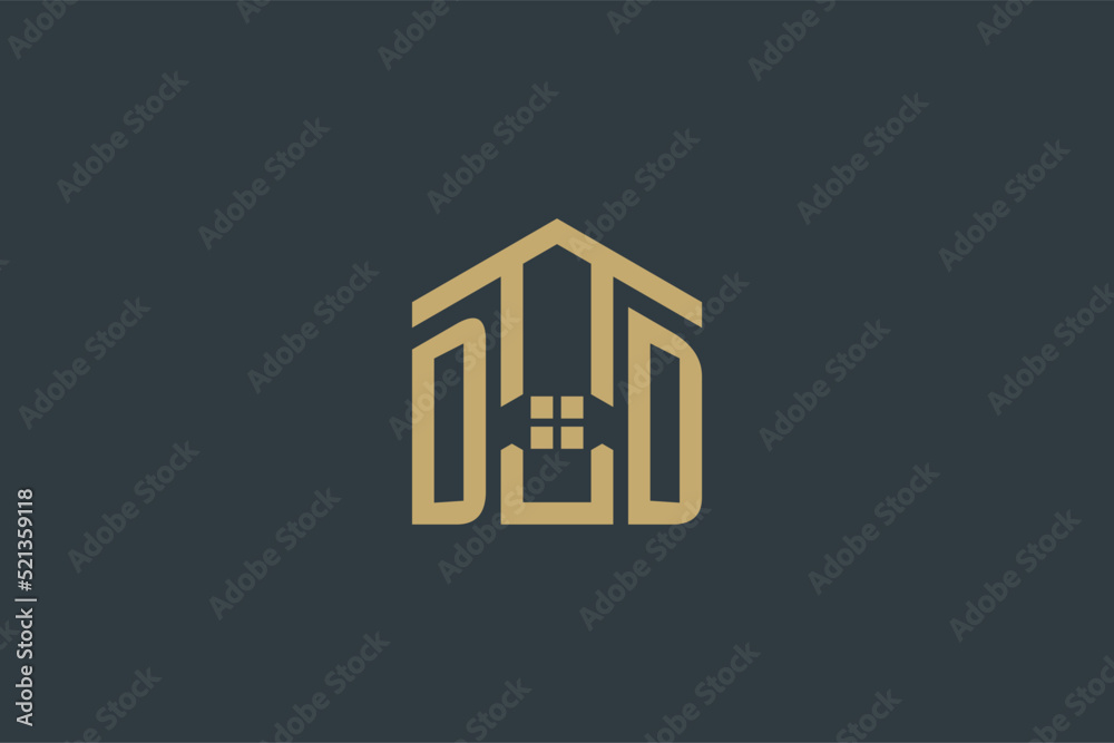 Initial DD logo with abstract house icon design, simple and elegant ...