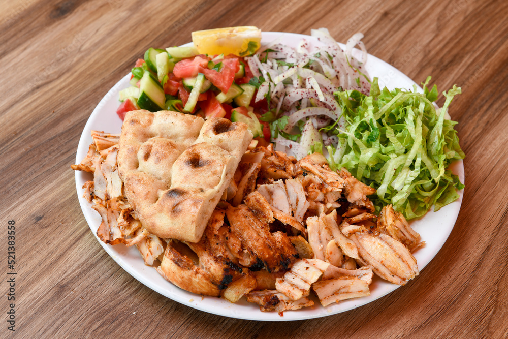 Turkish and Arabic Traditional Ramadan chicken doner kebab with tasty ...