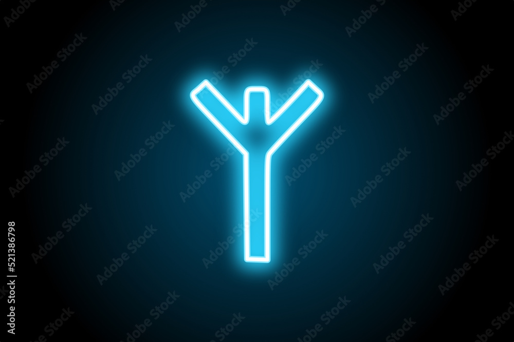 Algiz elhaz viking norse nordic rune glowing neon symbol Stock ...
