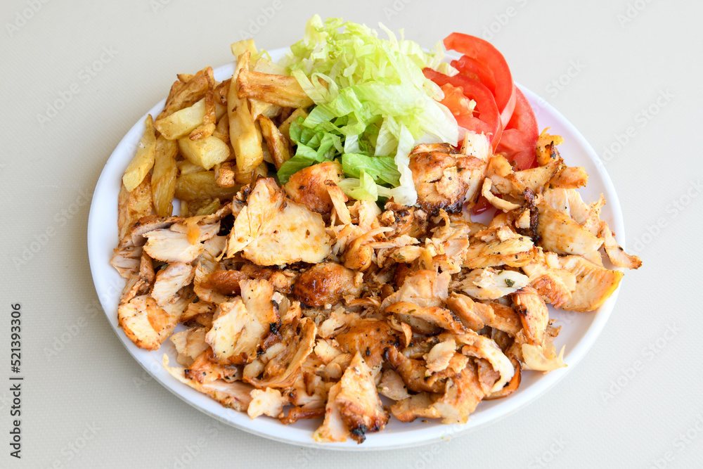Turkish and Arabic Traditional Ramadan chicken doner kebab with tasty ...