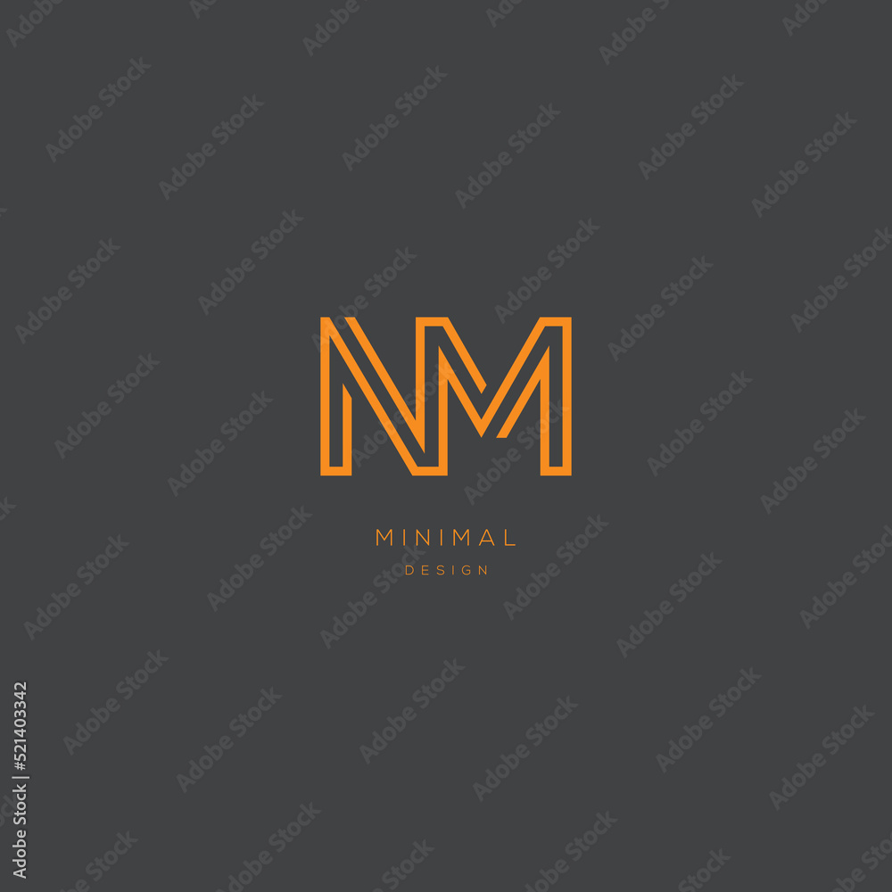 Initial letter nm library vector icon Stock-Vektorgrafik | Adobe Stock