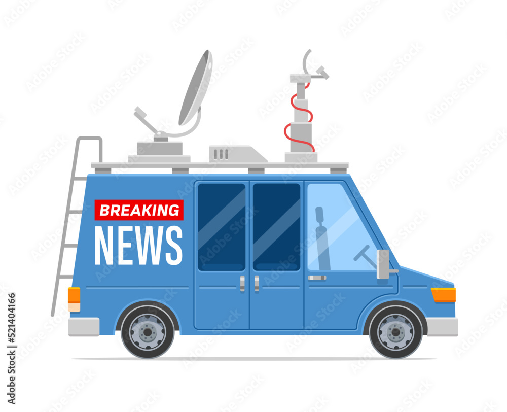 Special car news live. Flat icon car breaking news. Vector illustration ...