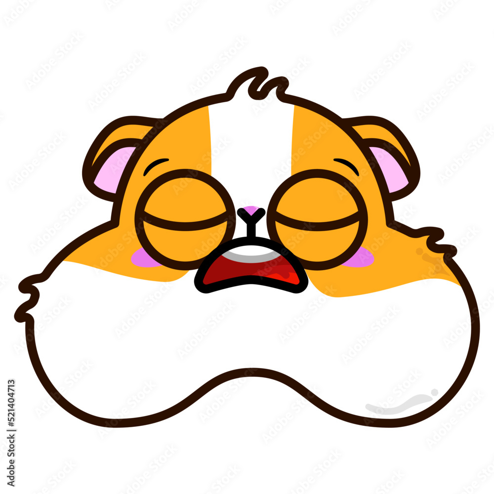 cute rodent with big eyes and cheeks is sleeping. the head of a rodent ...