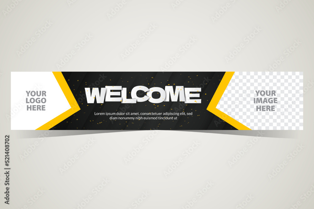 Welcome banner template with abstract background design Stock Vector ...