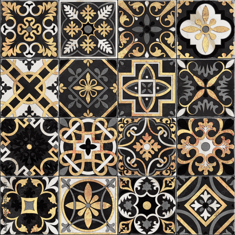 Digital colorful wall tile design for washroom and kitchen. Italian ...