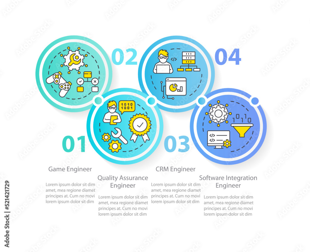 Software engineer paths circle infographic template. Computer science ...