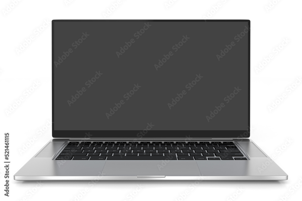 Notebook. Realistic 3D render of a Laptop computer in mockup style. The ...