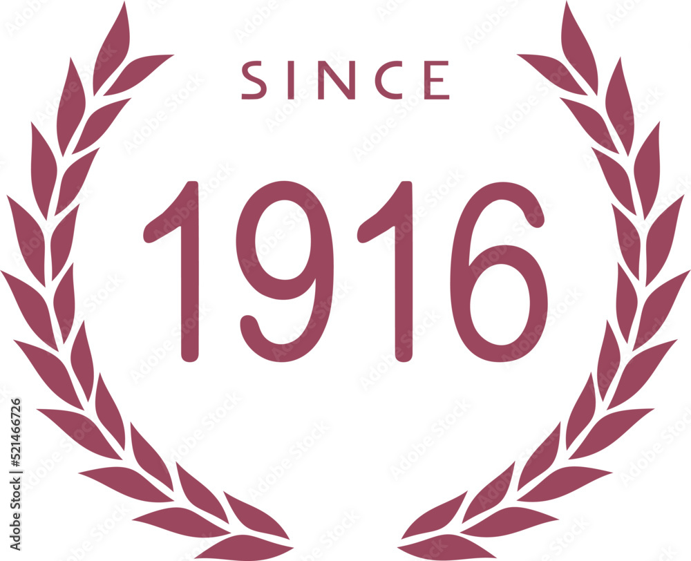 since 1916 year symbol Stock Vector | Adobe Stock