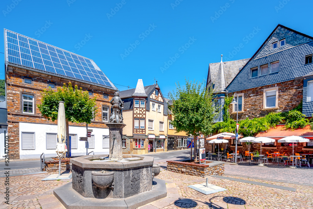 Marktplatz von Treis Karden, Mosel, Rheinland Pfalz, Deutschland Stock ...
